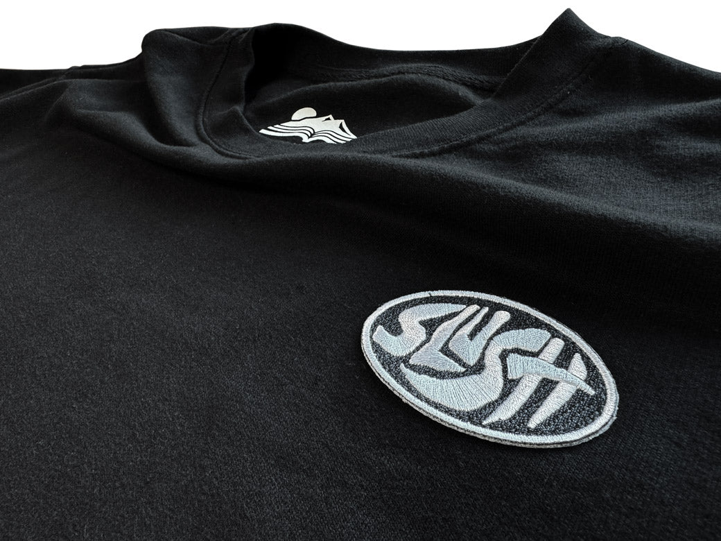 SLUSH BLACK "BRUSH" LOGO CREW – Slush Magazine
